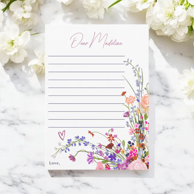 Wildflowers 1st birthday time capsule Letter Invitation | Zazzle