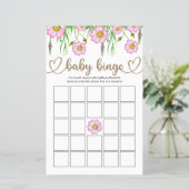 Wildflowers Baby In Bloom Baby Shower Bingo Game | Zazzle