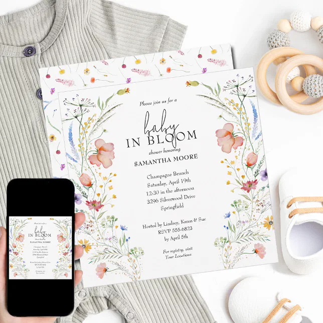 Wildflowers Baby in Bloom Shower Invitation | Zazzle