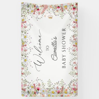 Wildflowers Baby Shower Backdrop Banner | Zazzle