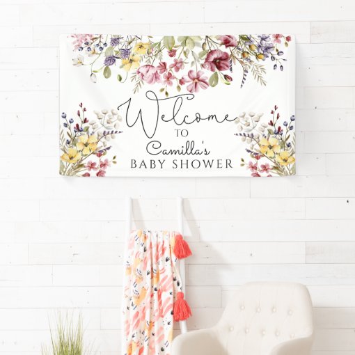 Wildflowers Baby Shower Banner | Zazzle