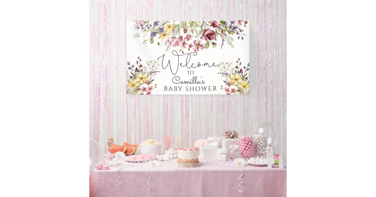 Wildflowers Baby Shower Banner | Zazzle