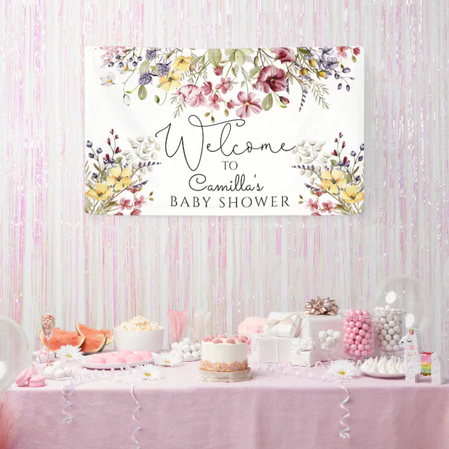 Wildflowers Baby Shower Banner | Zazzle