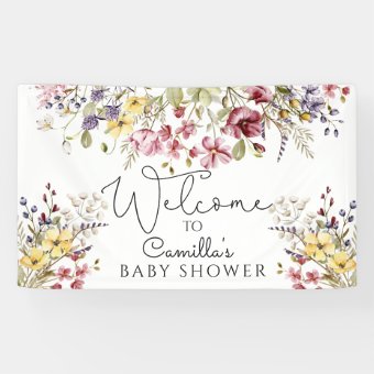 Wildflowers Baby Shower Banner | Zazzle