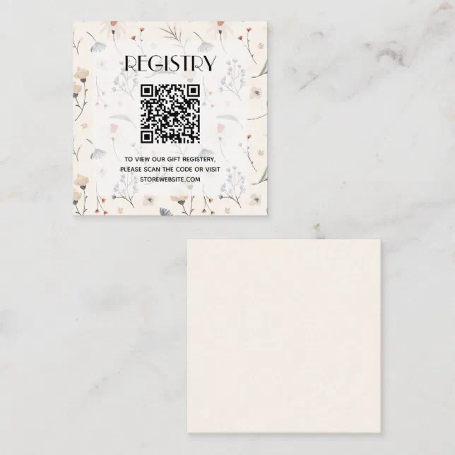 Wildflowers Baby Shower Registry QR Code Enclosure Card | Zazzle