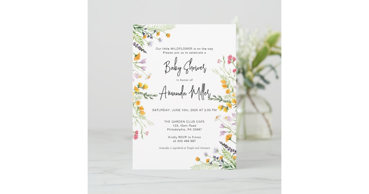 Wildflowers Baby Shower Spring Save The Date | Zazzle