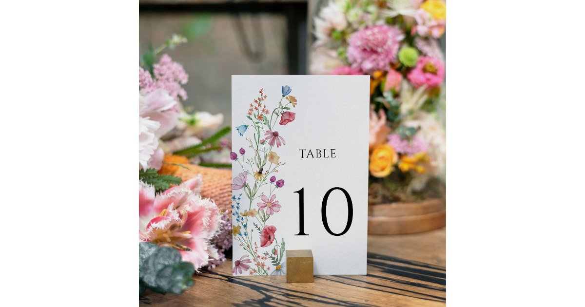 Wildflowers Baby shower Table Number | Zazzle