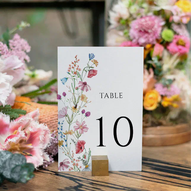 Wildflowers Baby shower Table Number | Zazzle