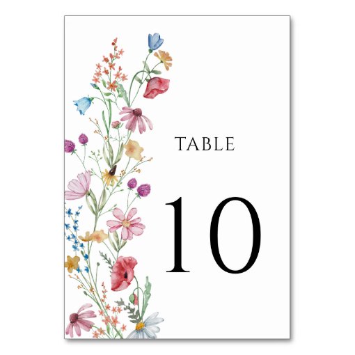 Wildflowers Baby shower Table Number | Zazzle