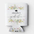 Wildflowers Boho Graduation Party paper napkins Can Cooler | Zazzle