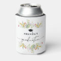 Wildflowers Boho Graduation Party paper napkins Can Cooler | Zazzle