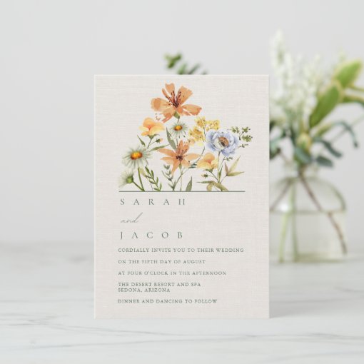 Wildflowers Botanical Garden Wedding Invitation | Zazzle