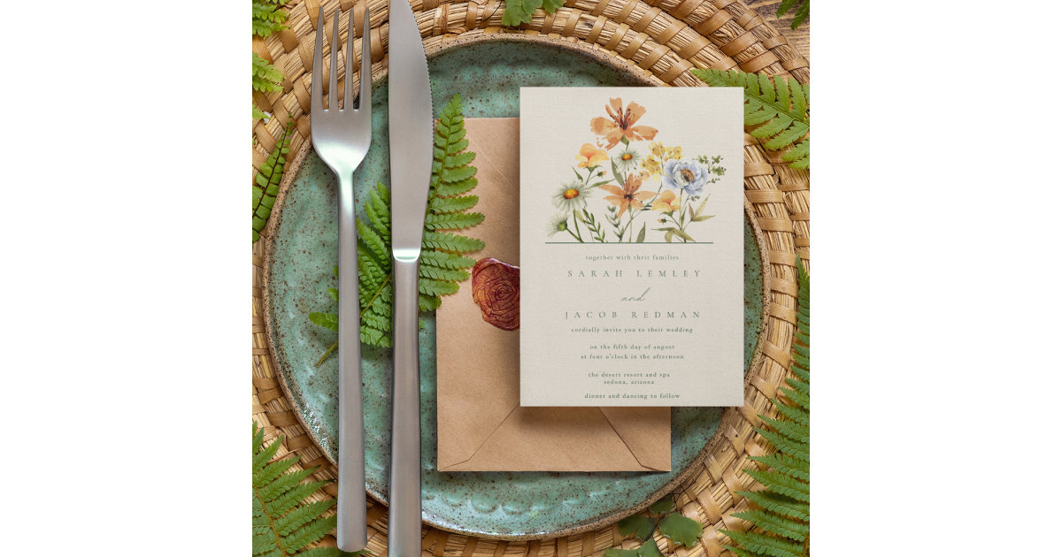 Wildflowers Botanical Garden Wedding Invitation | Zazzle