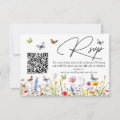 Wildflowers Butterflies Wedding QR Code RSVP Card | Zazzle