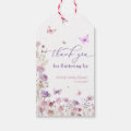 Wildflowers Butterfly Thank You For Fluttering By Gift Tags | Zazzle