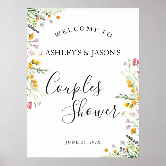 Wildflowers Couples Shower welcome sign | Zazzle