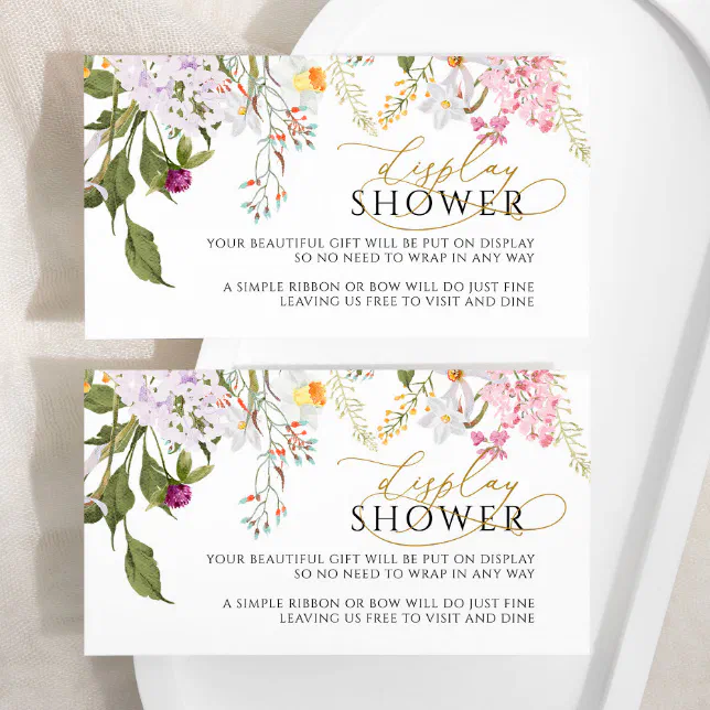 Wildflowers Display Shower Ticket Enclosure Card | Zazzle