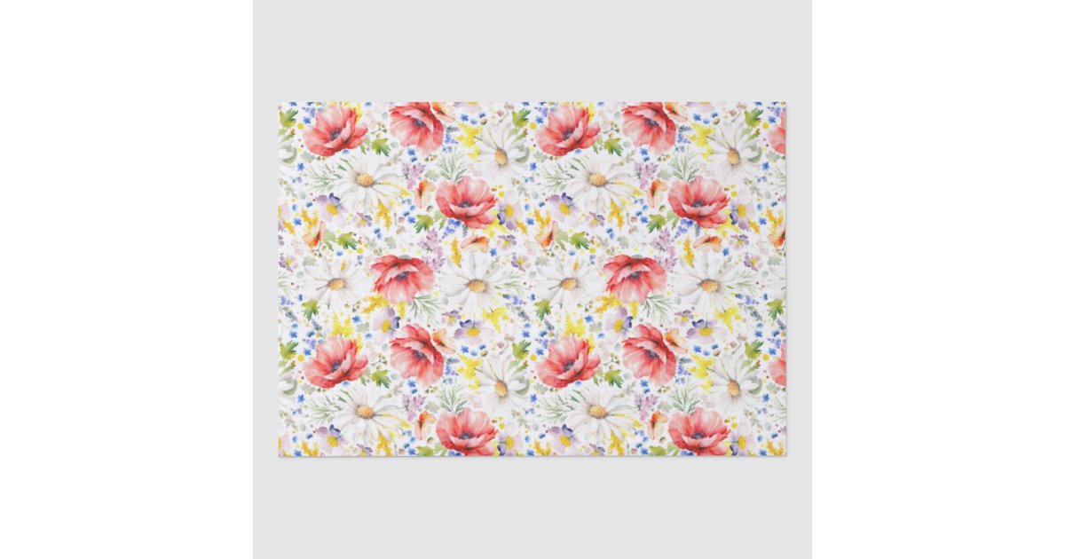 Wildflowers Elegant Botanical Tissue Paper | Zazzle