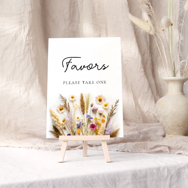 Wildflowers Favors Please Take One Poster | Zazzle