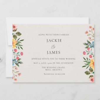 Wildflowers Garden Floral Wedding Invitation | Zazzle