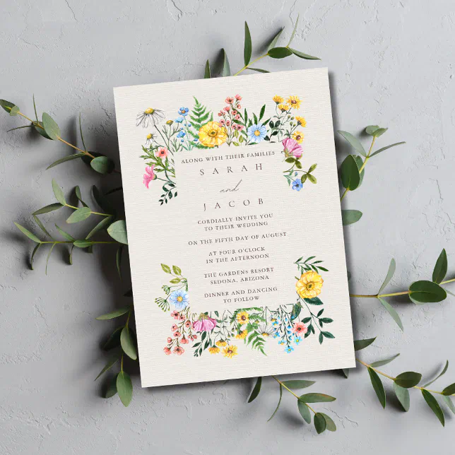 Wildflowers Garden Wedding Invitation | Zazzle