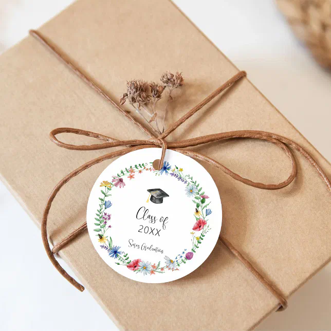 Wildflowers Graduation Favor Tags | Zazzle