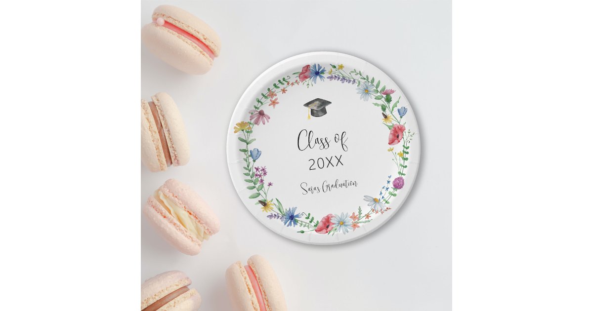 Wildflowers Graduation Paper Plates | Zazzle