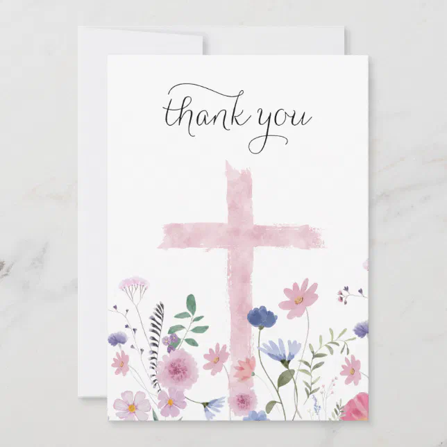 wildflowers Holy Cross thank you card | Zazzle