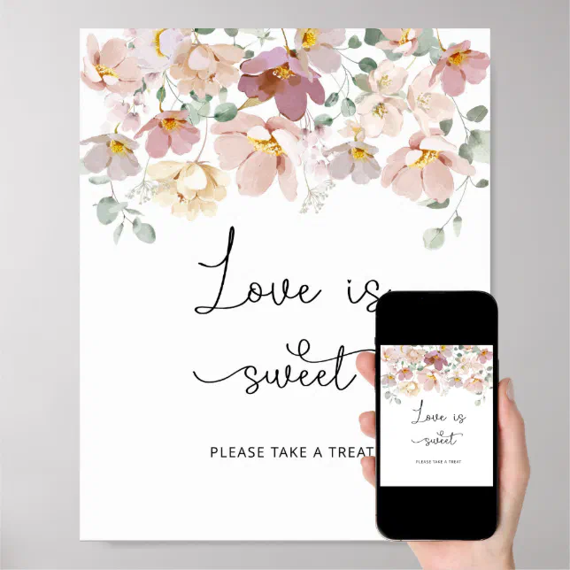 Wildflowers Love is sweet take a treat Poster | Zazzle