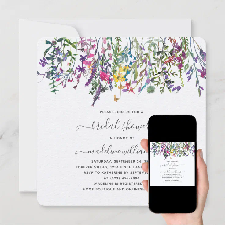 Wildflowers Meadow Bridal Shower Invitation | Zazzle
