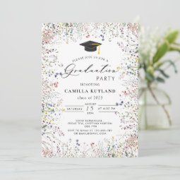 Wildflowers Photo Graduation Party Invitation | Zazzle