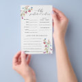 Wildflowers Predictions Game Flyer | Zazzle