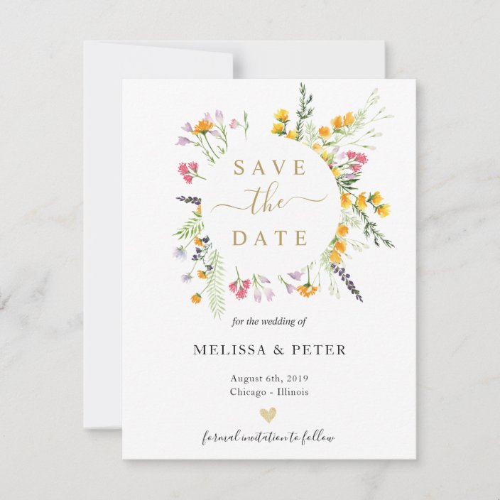 Wildflowers spring save the date announcement | Zazzle.com
