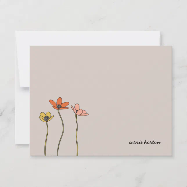 Wildflowers Stationery Note Card | Zazzle