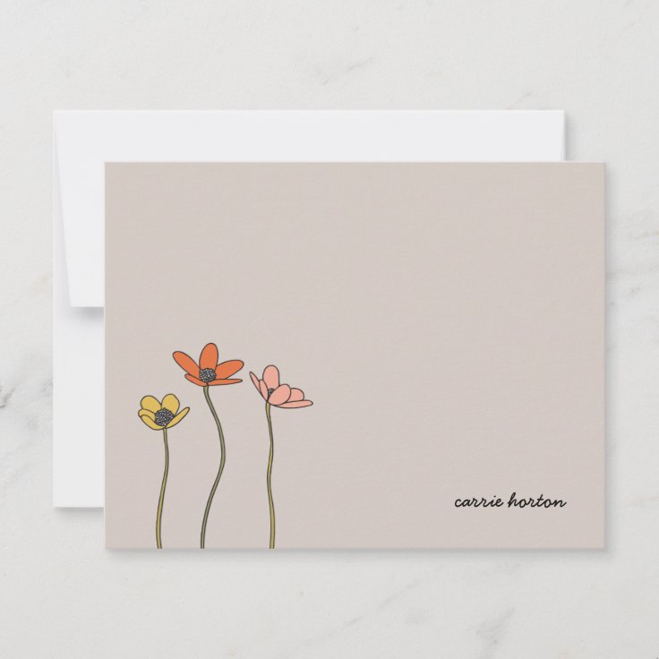 Wildflowers Stationery Note Card | Zazzle