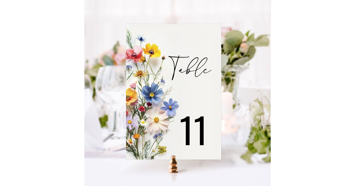 Wildflowers Table Number | Zazzle