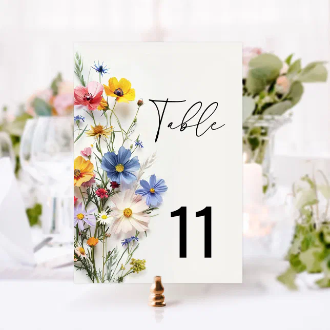 Wildflowers Table Number | Zazzle