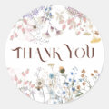 Wildflowers thank you classic round sticker | Zazzle