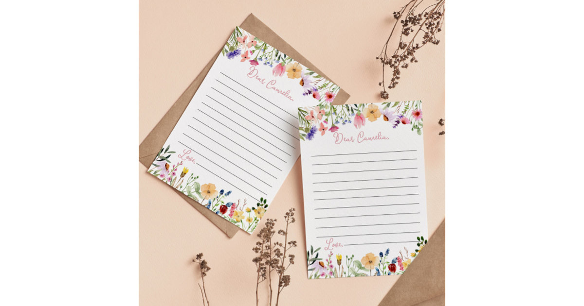 Wildflowers Time Capsule Note Message Card | Zazzle
