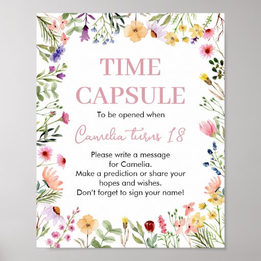 Wildflowers Time Capsule Poster | Zazzle