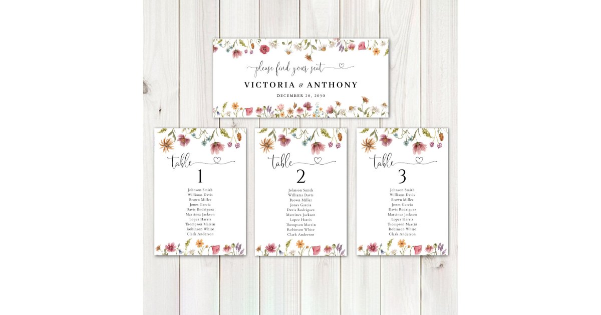 Wildflowers Wedding Head Table Sign | Zazzle