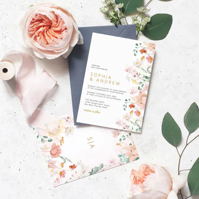 Wildflowers Wedding Invitation | Zazzle