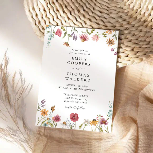 Wildflowers Wedding Invitation | Zazzle