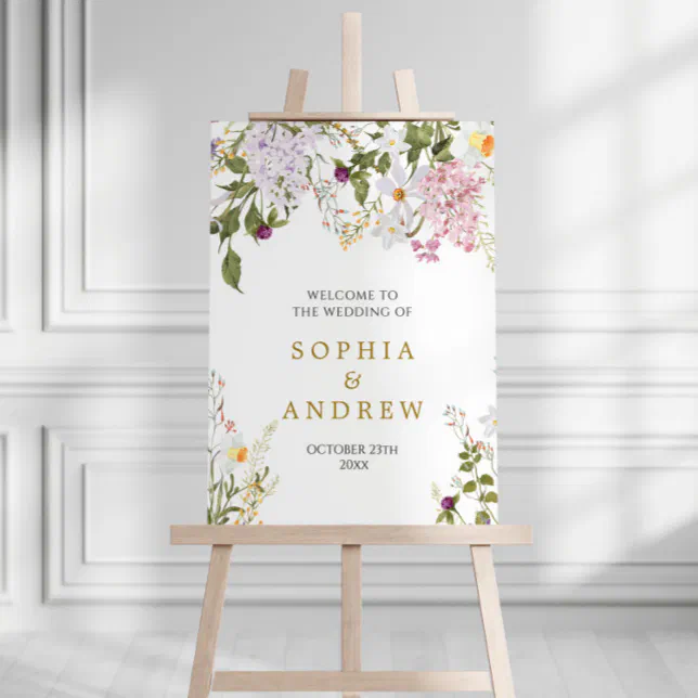 Wildflowers Wedding Welcome Sign | Zazzle