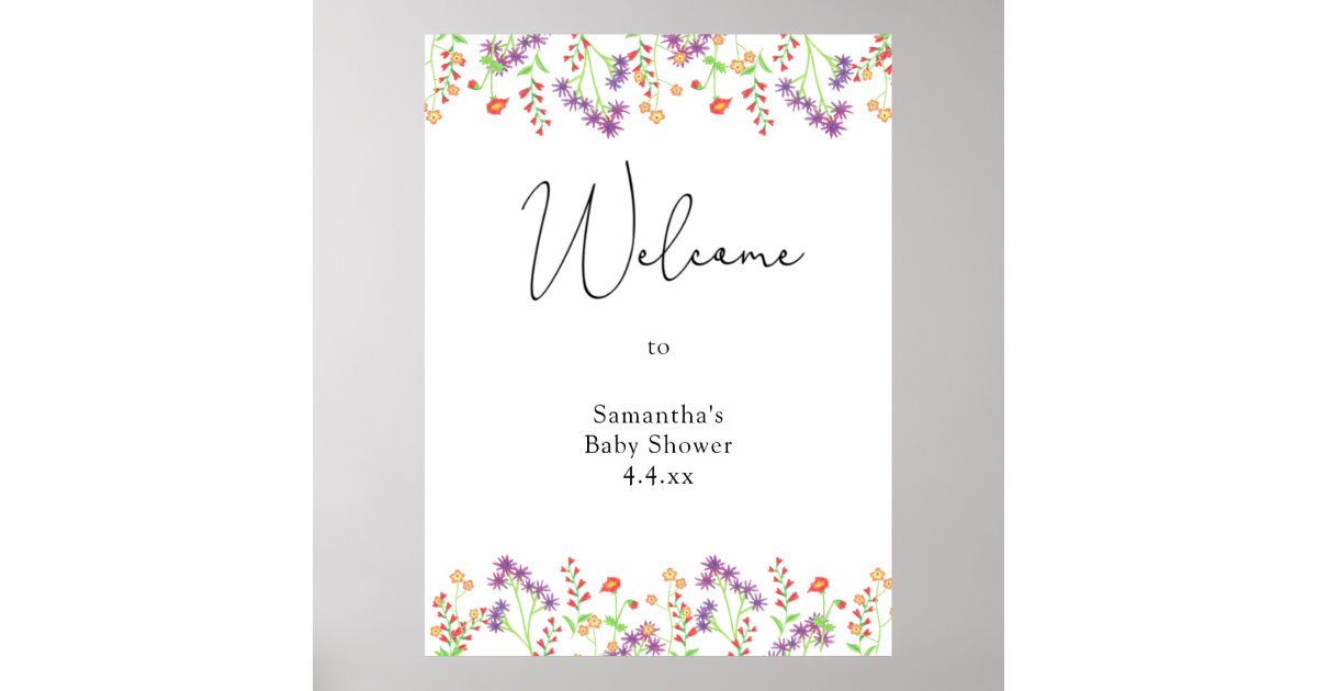 Wildflowers Welcome Poster | Zazzle