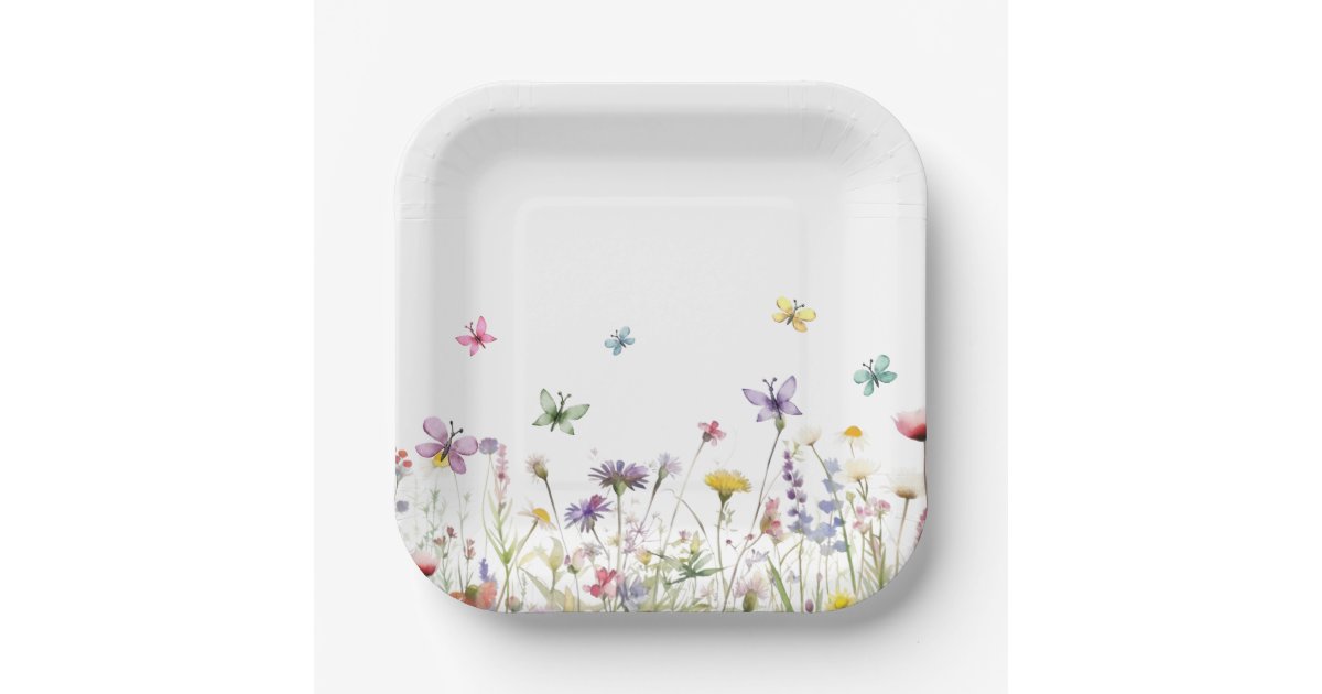 Wildflowers whimsical Party Paper Plates | Zazzle
