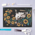 Wildflowers & Wild West, Skull & Blooms Decoupage Tissue Paper | Zazzle