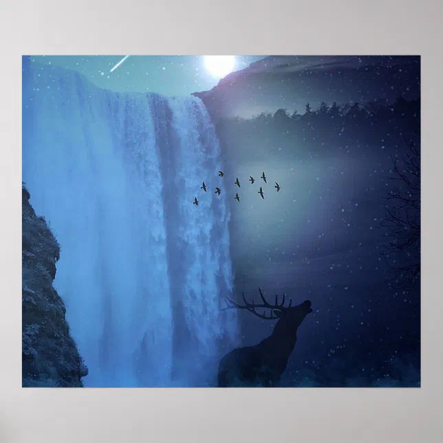 Wildlife and Waterfalls Poster | Zazzle