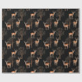 Wildlife Deer Neutral Hunting Black Wrapping Paper | Zazzle