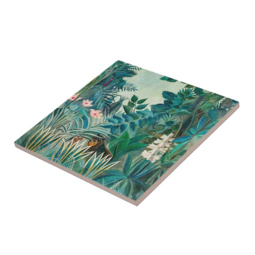 Wildlife in Tropical Jungle Painting Ceramic Tile | Zazzle